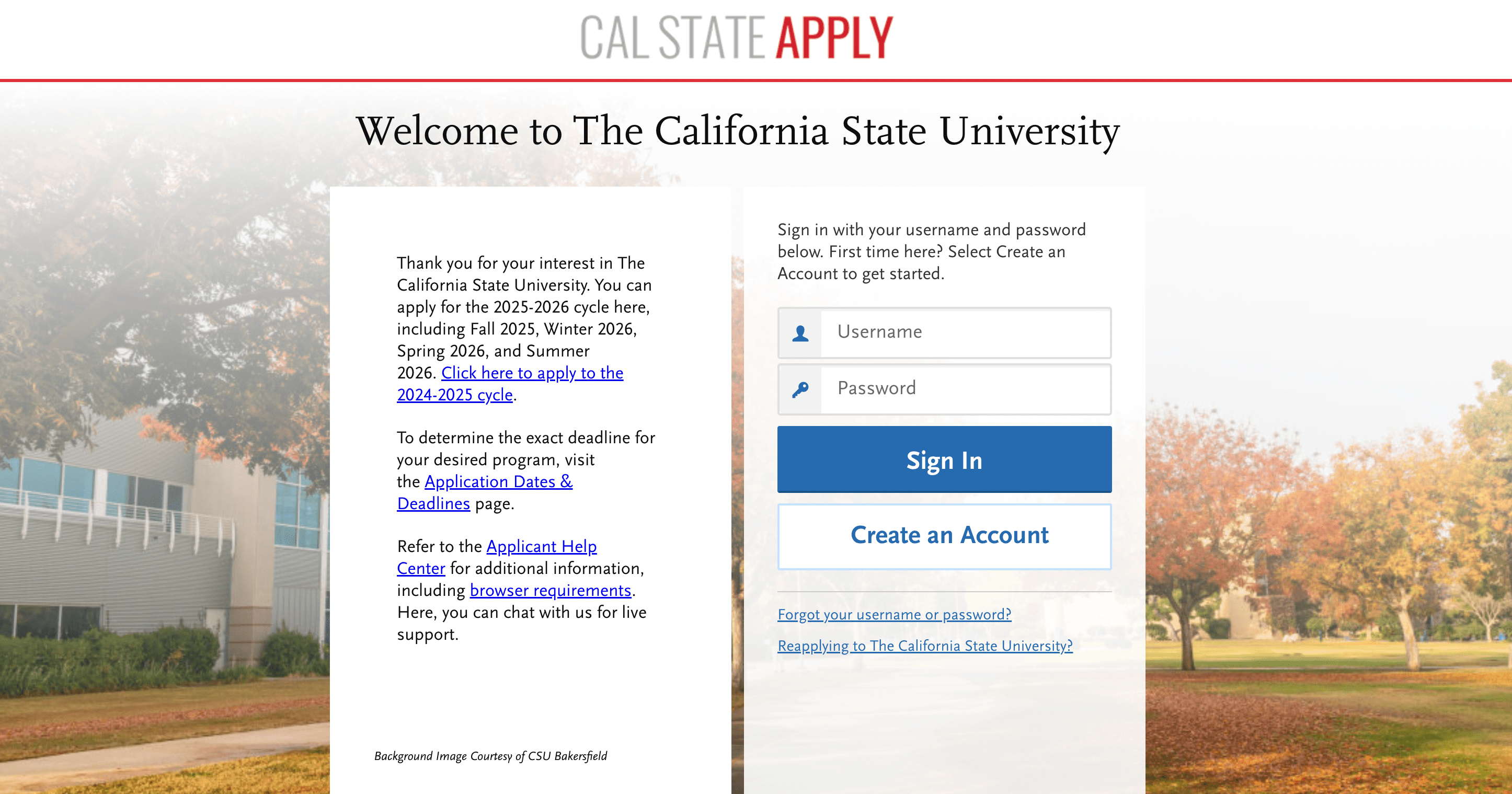 Completing Your CSU Application